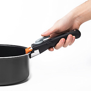 lzteck 2 Sets Detachable Removable Pot Handle,Universal Pot & Pan Handle,Pot Handle Replacement,Scald-Proof Bakelite Pot Clip,Bowl Pot Pan Grip,For Flanging pans,Free Size.