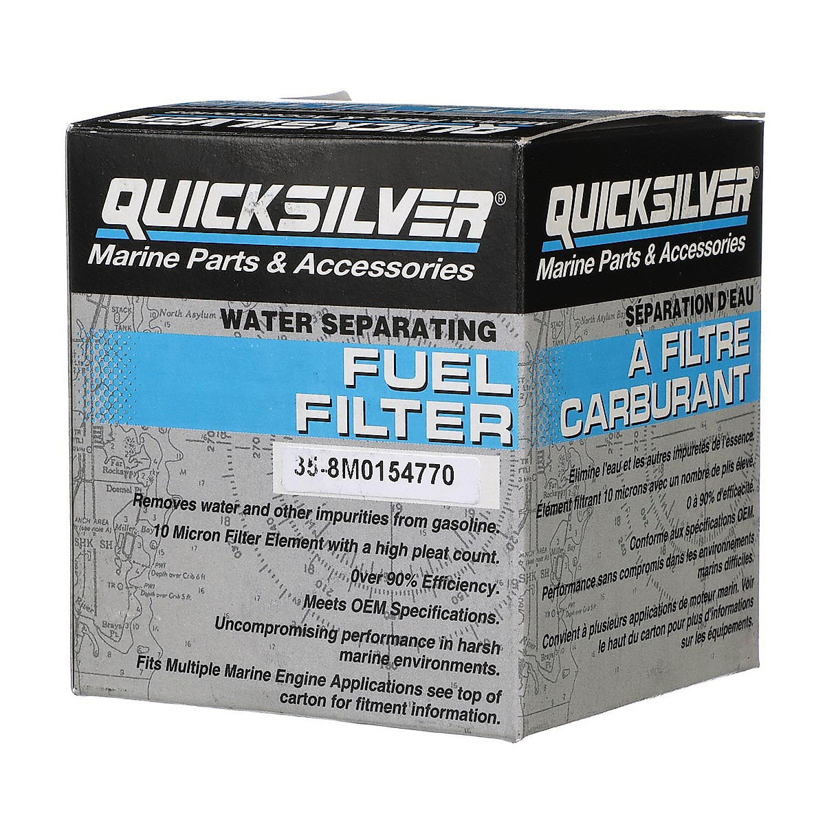 Quicksilver 8M0154770 Water Separating Fuel Filter for Select Volvo Penta, Cobra EFI, Johnson/Evinrude 100-300 Hp Outboards