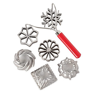 Nordic Ware Swedish Rosettes & Timbale Set, 6 Pieces, Silver