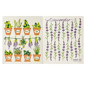 Wet-It! Swedish Dishcloth Set (Herbs Lavender)