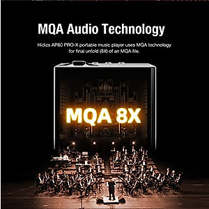 Hidizs AP80 PRO-X Portable Balanced Lossless MQA Bluetooth Music Player with Dual ESS9219C DAC Chips and Supports MQA 8X/LDAC/apt-X/AAC/USB DAC/DSD256/HiBy Link Hi-Res Audio Wireless DAP (Black)