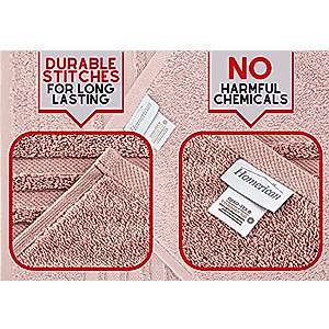 HOMERICAN Oversized Bath Towels Extra Large - Fluffy & Soft Oversized Turkish Bath Sheet - Quick Dry, Absorbent & Machine-Washable Cotton Towels for Bathroom, Hotel or Spa - 40x80, 600 GSM Terracotta