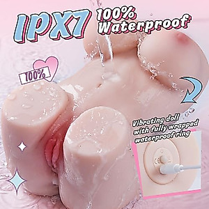 Vibrating Sex Dolls Male Masturbators Male Sex Toys with 10 Vibration, 4LB Adult Toy Love Doll Sex Toy for Men Masturbation, Automatic Pocket Pussy Ass Stroker with Perky Boobs and Plump Labia Y6298