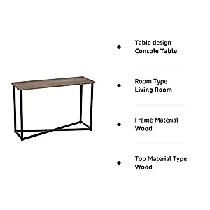 Household Essentials Ashwood Sofa Table | Console Table for Entryway | Gray-Brown 29.5 Inch