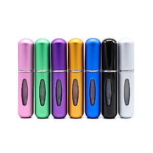 HINNASWA Refillable Perfume Atomizer Mini Refillable Perfume Atomizer Empty Spray Bottle Atomizer for traveling and outgoing 4 pcs of 5ml with RANDOM colors