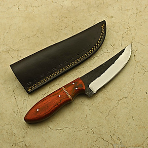 Custom Hand Forged Carbon steel Hunting Knife Handle Made With PAKKA/ROSE/WOOD Best Gift for Him Birthday Wedding Gift
