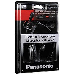 Panasonic Comfort Fit Headset for TCA Series Cordless Landline Phones, Foldable Headset with Flexible Noise-Cancelling Microphone and Volume Control, 2.5 mm Plug, Grey/Silver KX-TCA430