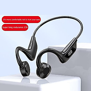 Wireless Bluetooth 5.0 Open Ear Sports Fitness Headphones,Noise Canceling Microphone for Calls,360° Stereo Sound for Running Cycling Driving Fitness (Black)