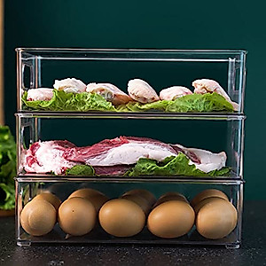 Beilay Kitchen Refrigerator Cabinet or Pantry Storage Organizer Bin with Handles for Breast Milk, Pouches, Jars, Bottles, Formula, Juice Boxes A1