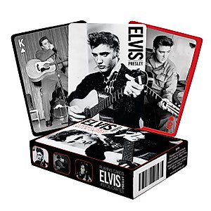 AQUARIUS Elvis Playing Cards - Elvis Presley Themed Deck of Cards for Your Favorite Card Games - Officially Licensed Elvis Merchandise & Collectibles - Poker Size with Linen Finish