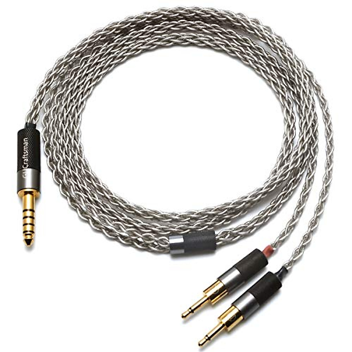 GUCraftsman 6N Single Crystal Silver Upgrade Headphones Cable 4Pin XLR/2.5mm/4.4mm Balance Headphone Upgrade Cable for SENNHEISER HD700 (4.4mm Plug)
