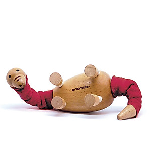 Anamalz Wooden Brontosaurus Dinosaur Toy for Toddlers, Fun and Posable for Early Learning, Smooth Natural Wood, Boys and Girls