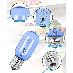 2 Pcs Refrigerator Light Bulb Fit for Frigidaire Kenmore Electrolux Gibson Crosley Kelvinator Kenmore Elite Pro etc Replace 297048600 241552802 AH976993 EA976993 AP3770086 1056577, 110V-130V T8 40W