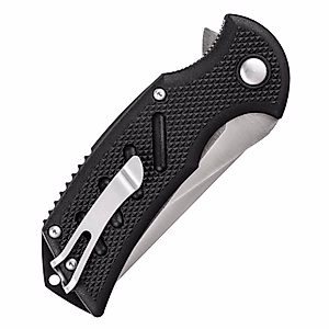 Steel Will Knives Censor F13-A3: 3.5" D2 Clip Point Satin Blade, Liner Lock, Black FRN Handle, Black G10 Spacer