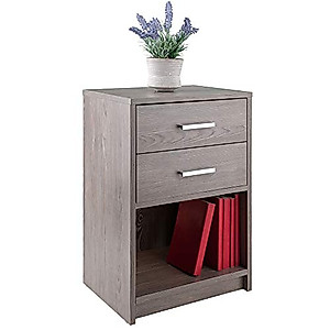 Winsome Wood Molina Accent Table, Ash Gray 15.75 in x 11.75 in x 23.62 in
