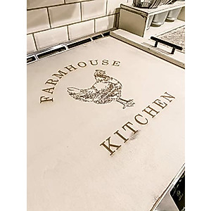 Josephine Thomas Home Noodle Board Distressed Ivory Farmhouse Kitchen - Stove Cover