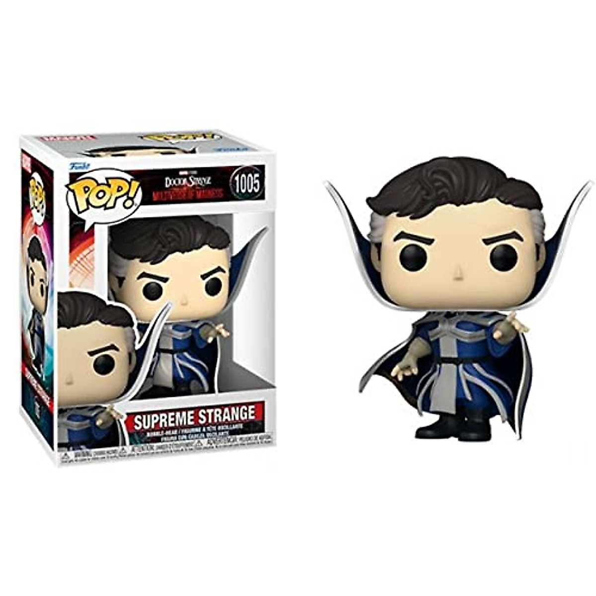 POP Marvel: Doctor Strange Multiverse of Madness - Supreme Strange Funko Pop! Vinyl Figure (Bundled with Compatible Pop Box Protector Case), Multicolor, 3.75 inches