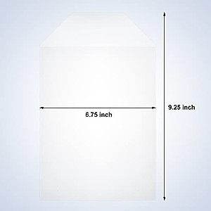 100 Pieces Clear Stamp and Die Storage Pockets, CPP Plastic Pockets, 6.75 x 9.25 Inches