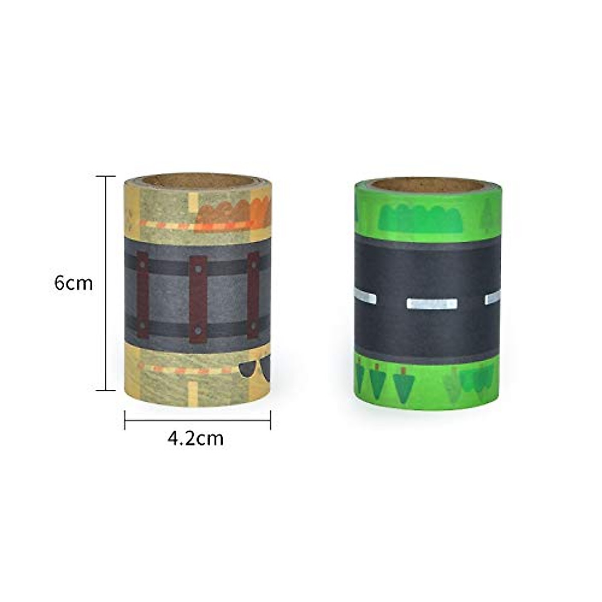 Clorful Imaginative Road Tape for Kids Toy Cars, 2 Rolls of 16.4ft x2.4 inch Adhesive Railway & Highway Tracks with Traffic Signs and Curved Roads.