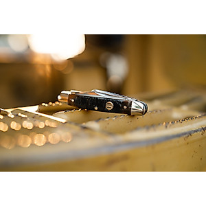 Old Timer Generational USA Series 34OTG Middleman Traditional Folding Pocket Knife with Stainless Steel Clip Point Blade, Sheepsfoot Blade, Pen Blade, Bone Handle, and Made in USA for EDC, and Outdoor