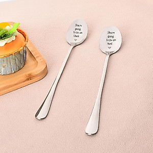 Aunt and Uncle Baby Announcement Gifts Spoon for Coffee Tea Lovers Gifts for Men Women Pregnancy Reveal Gifts for Aunt and Uncle Spoon Set You are Going to Be an Uncle Aunt Coffee Ice Cream Spoons