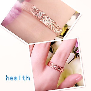 LONGRN-Pure Copper Magnetic Ring & Bracelet Adjustable Size for Women