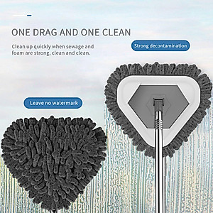 Microfiber Mops | Baseboard Duster with Washable Microfiber Pad,Triangle Dust Mop, Wet or Dry Floor Cleaning, Washable Chenille Pad Shenyang