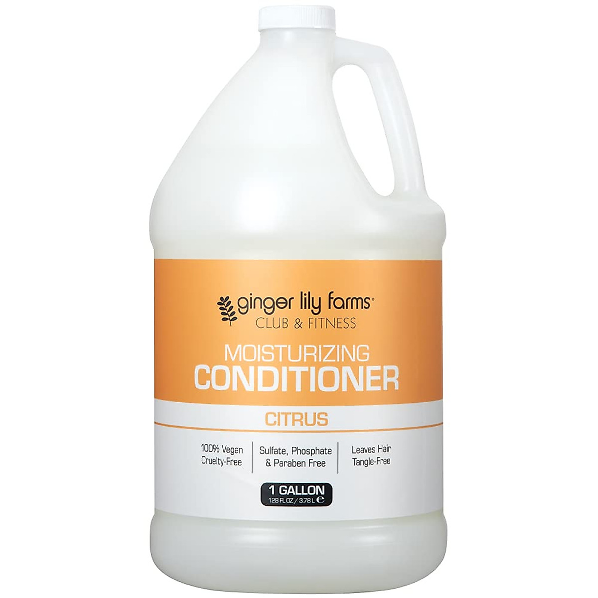 Ginger Lily Farms Club & Fitness Citrus Moisturizing Conditioner, 100% Vegan, Paraben, Sulfate, Phosphate, Gluten & Cruelty-Free, 1 Gallon (Pack of 4 )