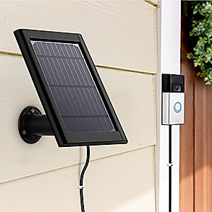 Ayotu Waterproof Solar Panel Only for Video Doorbell (2020 Release), 5V/3.5W(Max) Output Continuous Charging, 3.8M/12ft Cable with Wall Mount (NOT Include Doorbell), Black