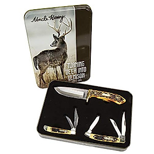 Uncle Henry Limited Edition Gift Set 3 Knives & Tin