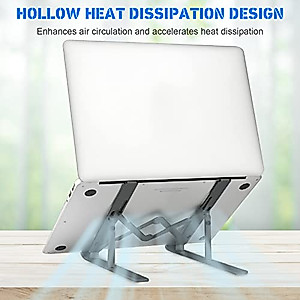 Welan Laptop Stand, MacBook Stand Adjustable Laptop Stand for Desk Portable Computer Stand Aluminum Laptop Holder Ergonomic Cooling Stand Compatible with MacBook Pro Air HP Lenovo Dell 10-18" Black