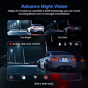 ONDASHCAM O1 4K Dash Cam with Built-in WiFi GPS, 2160P UHD Dash Camera for Cars, 3.5" LCD Dashcam for Cars with 32GB Card, 170° Wide Angle, WDR, Night Vision, G-Sensor, Parking Mode, Support 512GB Max
