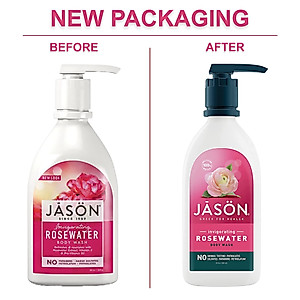 Jason Natural Body Wash & Shower Gel, Invigorating Rosewater, 30 Oz (Pack of 1)