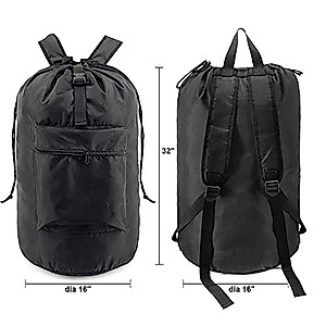 BeeGreen 2 Pack Black Hanging Laundry Hamper Bag X-Large Over The Door Hanging Laundry Bag with 2 Different Hook Types and Laundry Bag Backpack with Adjustable Shoulder Straps