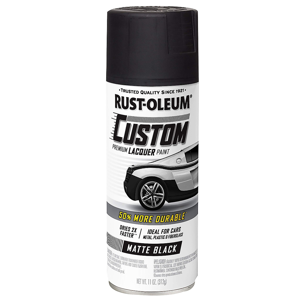 Rust-Oleum 332289 Automotive Custom Lacquer Spray Paint, 11 oz, Matte Black