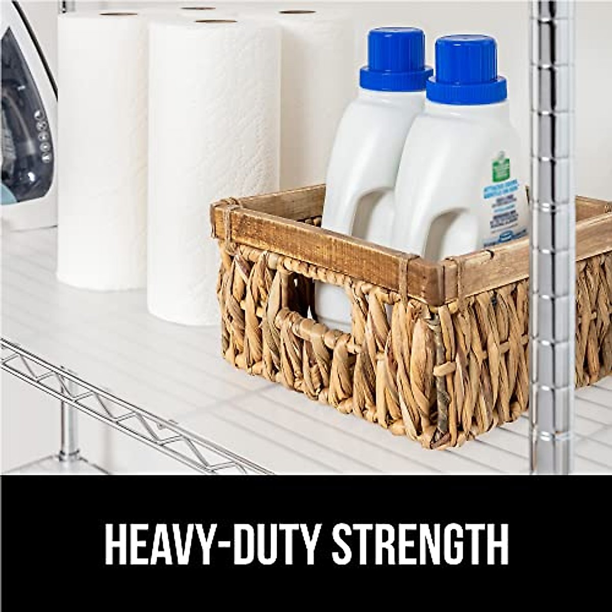 Gorilla Grip Wire Shelf Liners Set of 3 and Under Sink Mat, Wire Shelf Liner Size 14x24 in Clear, Waterproof Hard Plastic, Under Sink Mat Size 24x30 in Charcoal, Slip Resistant, 2 Item Bundle
