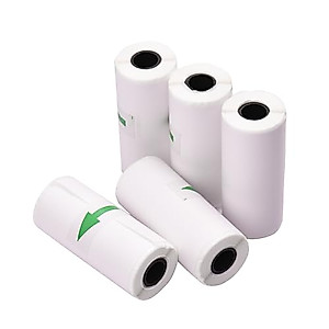 YDuupxe 5Pcs Thermal Sticker Paper White Self Adhesive Rolls 57 * 25mm Mini Printer Receipt Papers Used for Photo Label Small Ticket Printing (Adheisve)