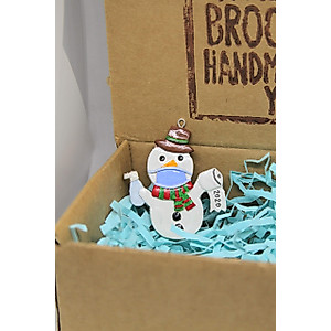 Quarantine Christmas Ornament 2020 Snowman | Face Mask Hand Sanitizer Covid Christmas Tree Ornaments