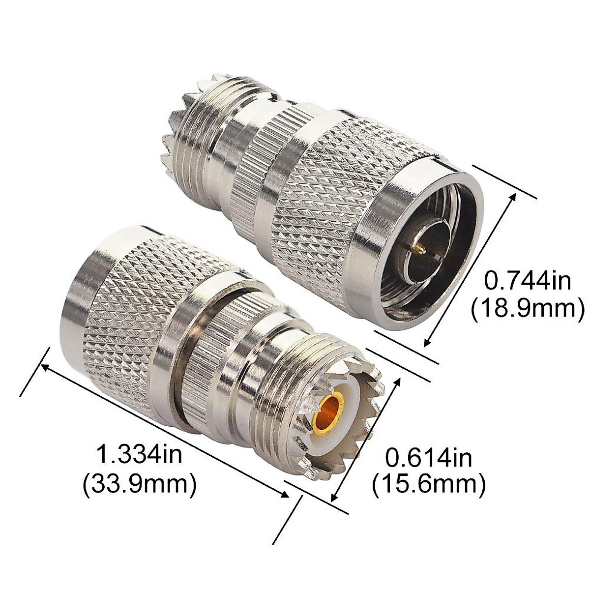 Boobrie N Male to UHF Female SO-239 Connector SO239 Jack to N-Type RF Coaxial Coax Cable Adapter for Antenna/Wireless LAN Device/WiFi/Radio/Coaxial Extension Cable Pack of 2