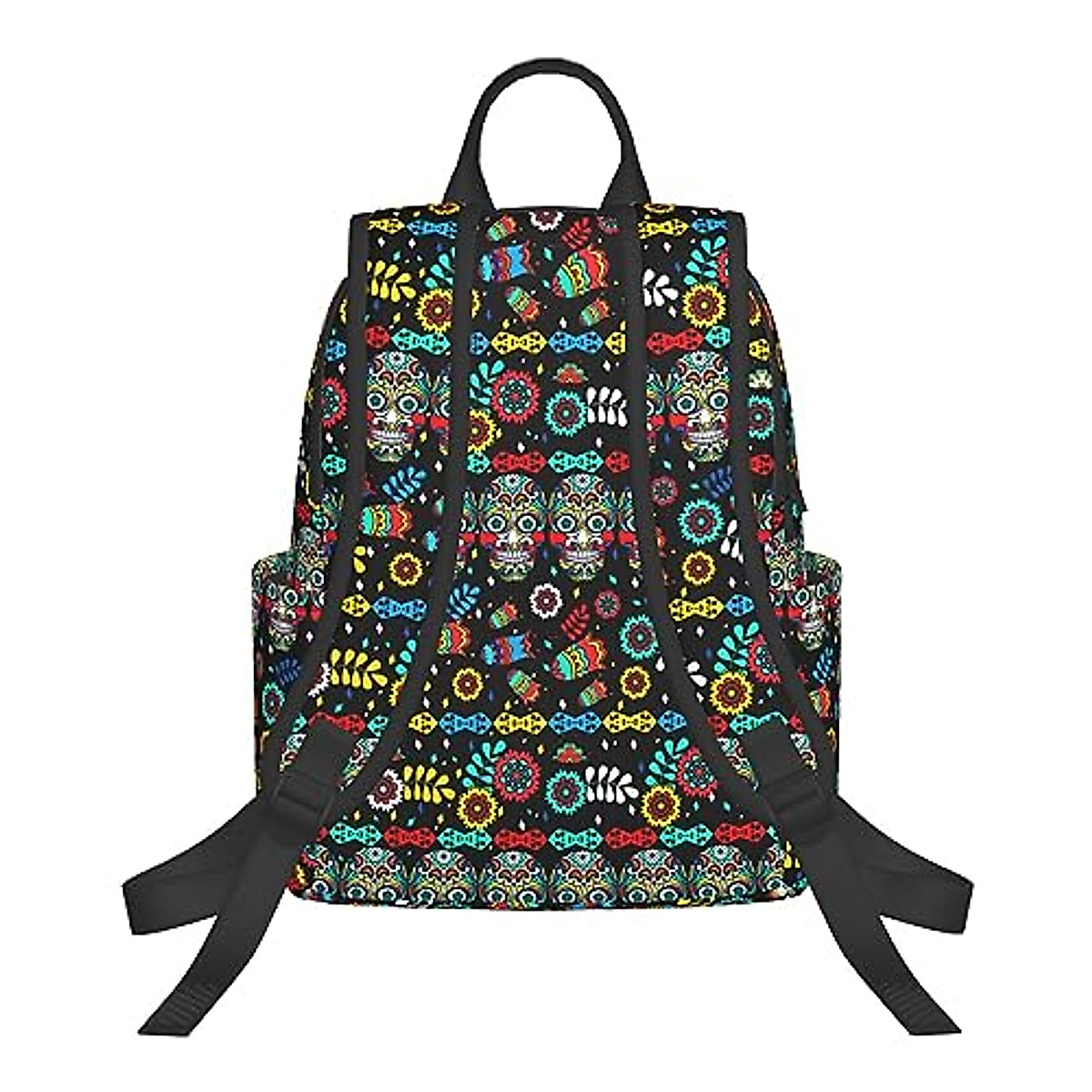 JZDACH For Flowers Mexican Sugar Skull backpack book bags for college lightweight laptop backpacks for Men Women