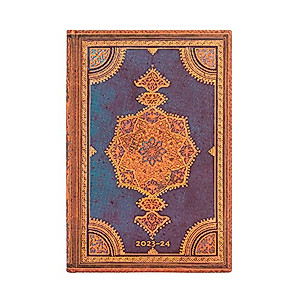 Paperblanks 18 Month Diaries 2023-2024 Safavid Indigo | Horizontal | Mini (95 × 140 mm)