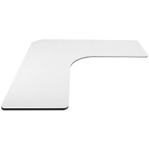 VIVO Universal 71 x 71 inch Curved Corner Table Top for L-Shape Sit to Stand Height Adjustable Home and Office 3-Leg Desk Frames, White Desktop, DESK-TOP2CW