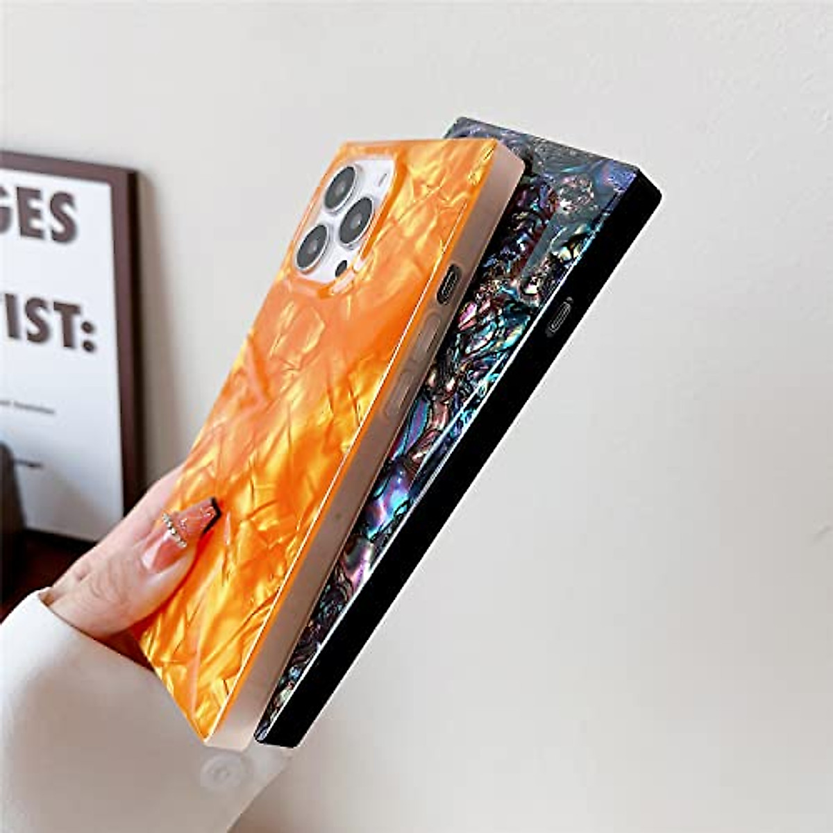 Cocomii Square Case Compatible with iPhone 13 Pro - Slim, Glossy, Opalescent Pearl, Iridescent Glitter, Easy to Hold, Anti-Scratch, Shockproof (Abalone)