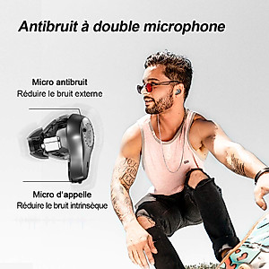mifo [Upgrade Version 2023 Bluetooth Earbuds Wireless O7, Bluetooth 5.0 in-Ear Headphones with Charging Case, Dual Microphone Call Noise Reduction Earphons for Sports, Built-in Mic