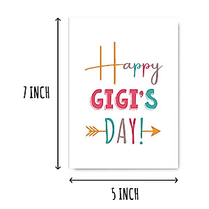 EirlysDesigns Happy Gigi's Day Card. Happy Birthday Card. Mother's Day Card. Card For Gigi. Card For Grandma. Mother's Day Card. Gigi Gift. Gift For Her, 5 x 7 inches