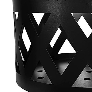 OXG Diamond Design Round Fire Pit - Black 23" Diameter 11 Gauge Steel USA Made No Assembly
