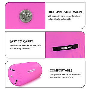 Inflatable Gymnastics Air Mat Tumble Track with Gymnastics Air Barrel - Inflatable Air Spot Tumbler Backbend Trainer Air Roller Tumbling Mat with Electric Pump