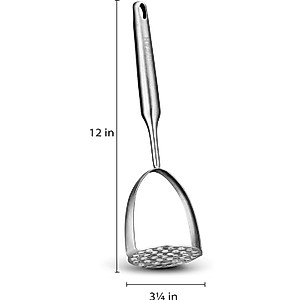 Potato Masher Cooking Utensil - Will Last Your Kitchen a Lifetime, Guaranteed - Meticulous Craftsmanship, Sleek Modern Design, Exceptional Quality.