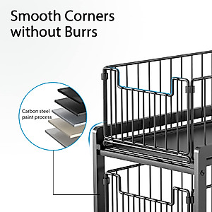 YTDTKJ 2 Tier Under Sink Organzier, Pull Out Cabinets Organizer Shelf Baskets, Stackable Sliding Cabinet Organizer for Kitchen, Pantry, Under The Sink, Cabinet, Bathroom, Black