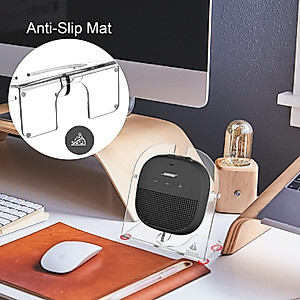 TXEsign Desktop Stand for Bose SoundLink Micro Portable Speaker, Acrylic Speaker Stand Holder Shop Display Stand Table Stand Holder Anti-Slip Base Stand (Transparent)